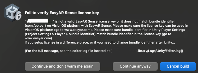 visionOS 工程配置 — EasyAR Sense Unity Plugin 4.7.0 文档